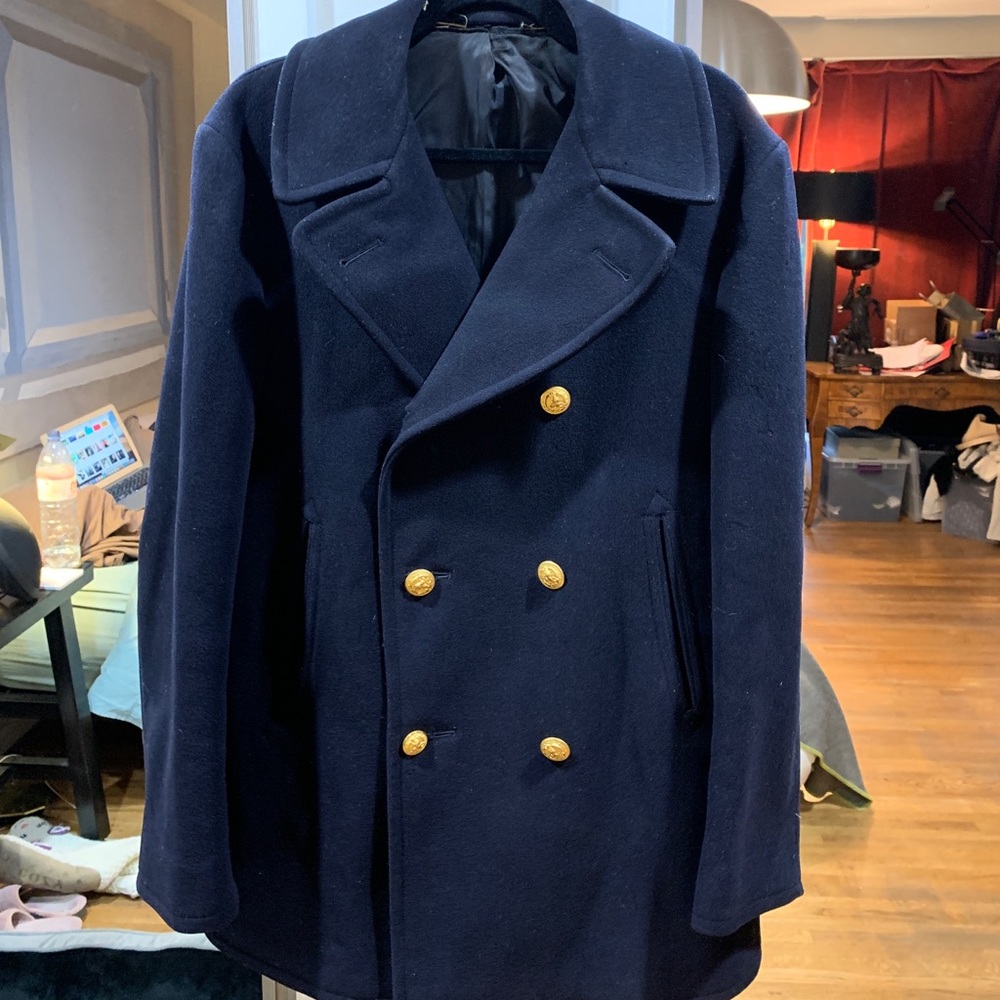 Vintage Us Navy Officers Pea Coat. - Gem